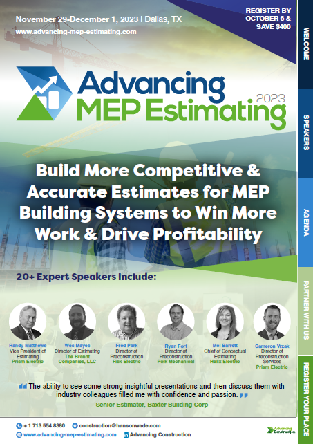 Full Event Guide Advancing Mep Estimating 2023
